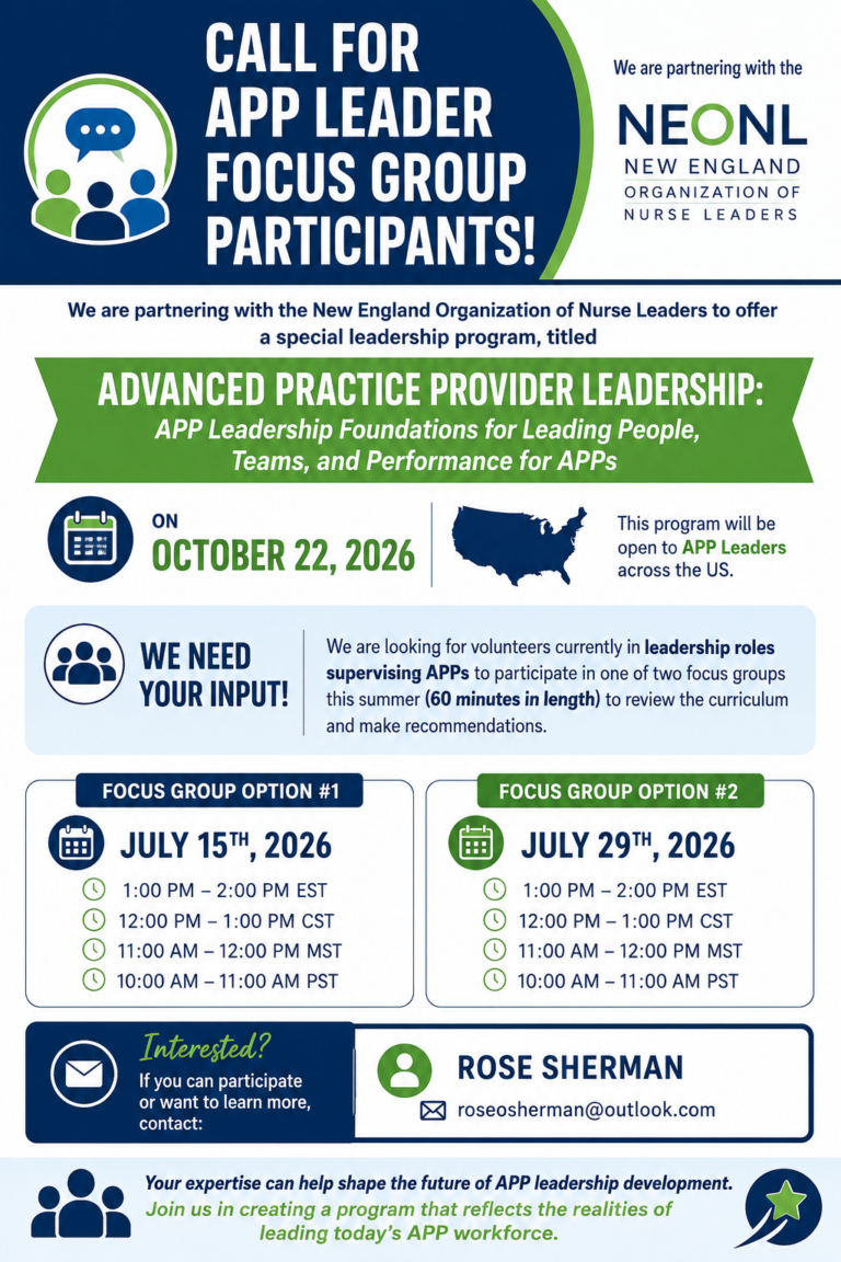 APP Leaders - We Need Your Help - Emerging Nurse Leader